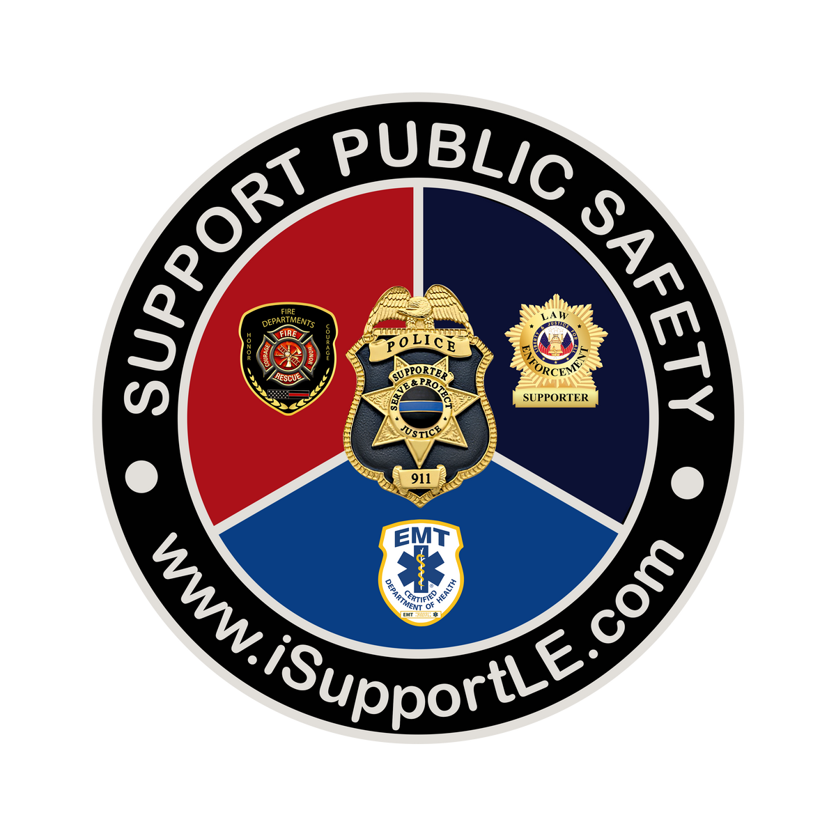 Police - Fire Department - EMT Supporter Shields